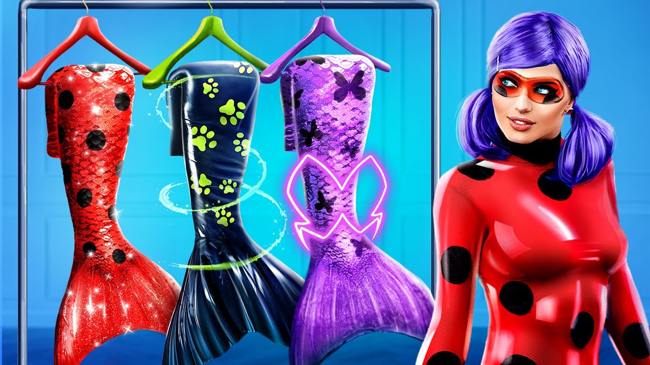 Ladybug to Mermaid! WEDNESDAY ADDAMS in Real Life - YouTube