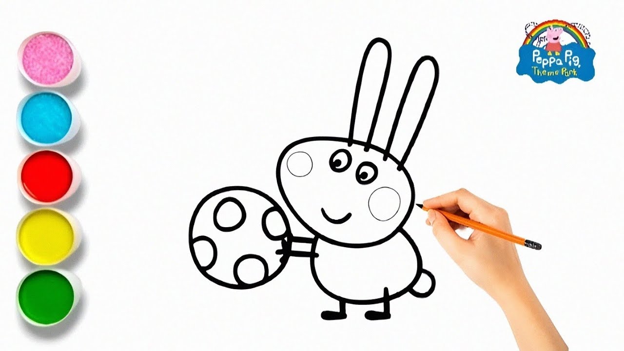 Draw Peppa Pig Rabbit Tutorial | Draw Peppa Richard Rabbit Drawing 🌈🐰 ...