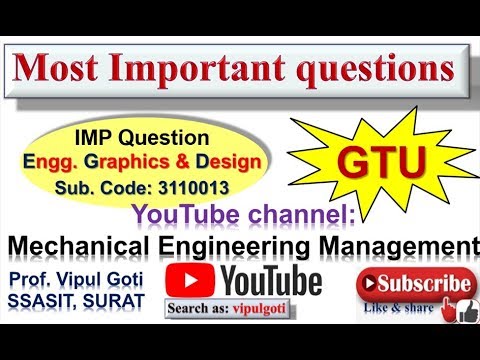 GTU imp questions|engineering drawing|3110013|engineering graphics and design - YouTube