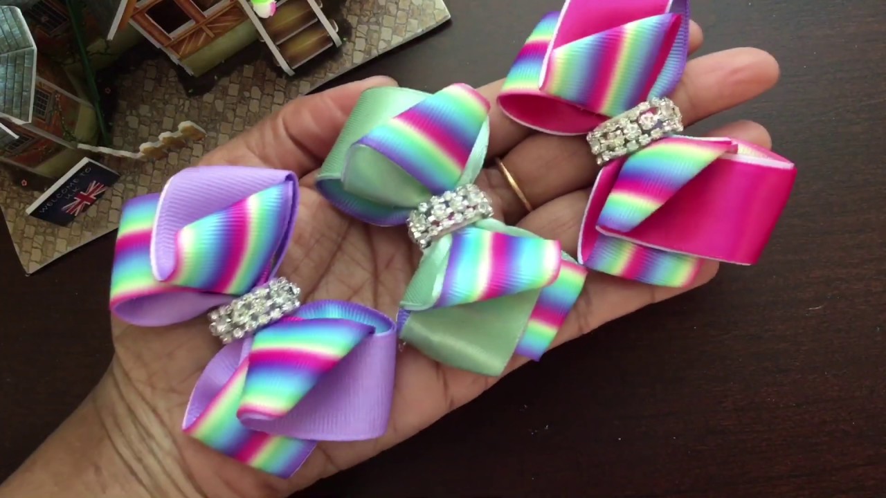 Colorful DIY hair bows for any occasion! Spring colors! Rainbow hair ...