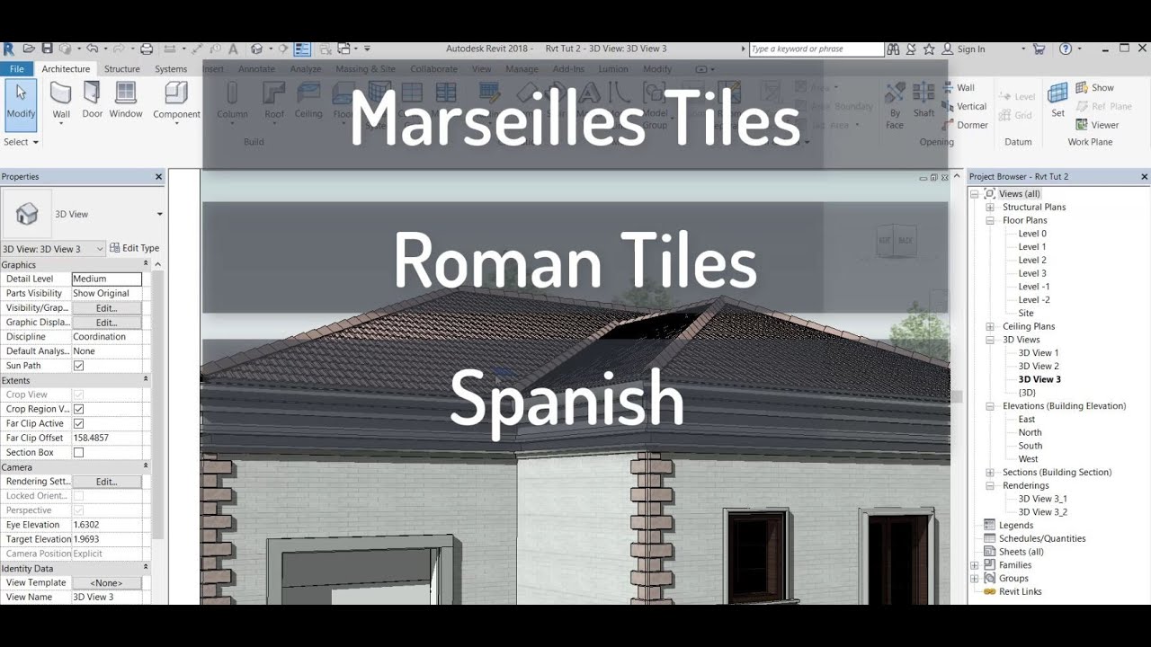 3 Roof tiles shapes ( Revit Family ) tutorial in 2020 - YouTube