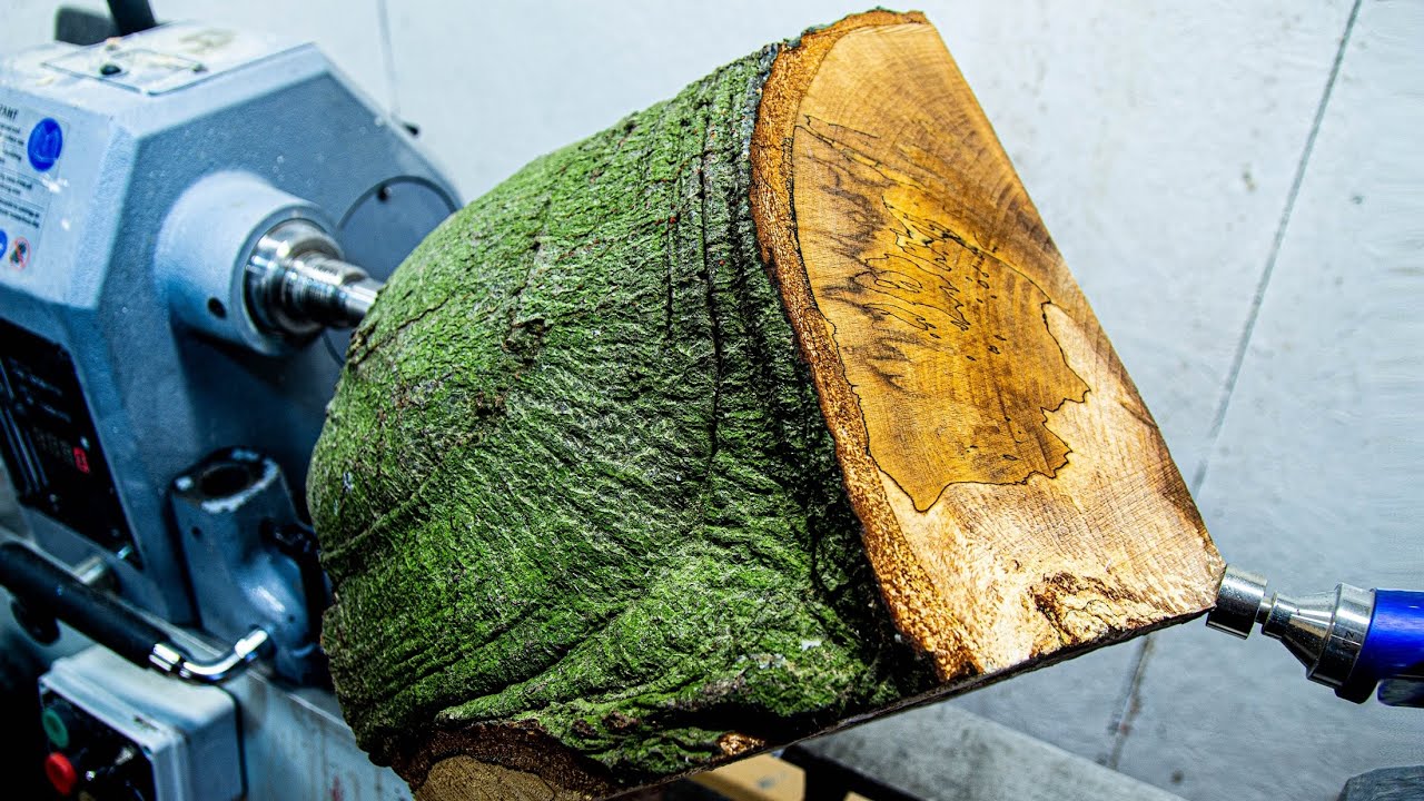 Woodturning – Spalted Beech Carved Vase - YouTube