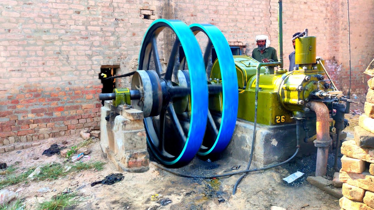 Start up 26 HP Desi Old Diesel Engine || Big Diesel Engine Amazing ...