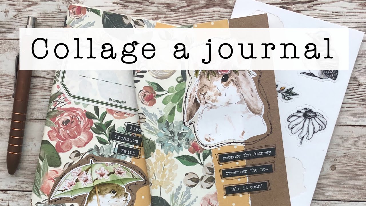 Collaging a journal cover | Birthday unboxing - YouTube