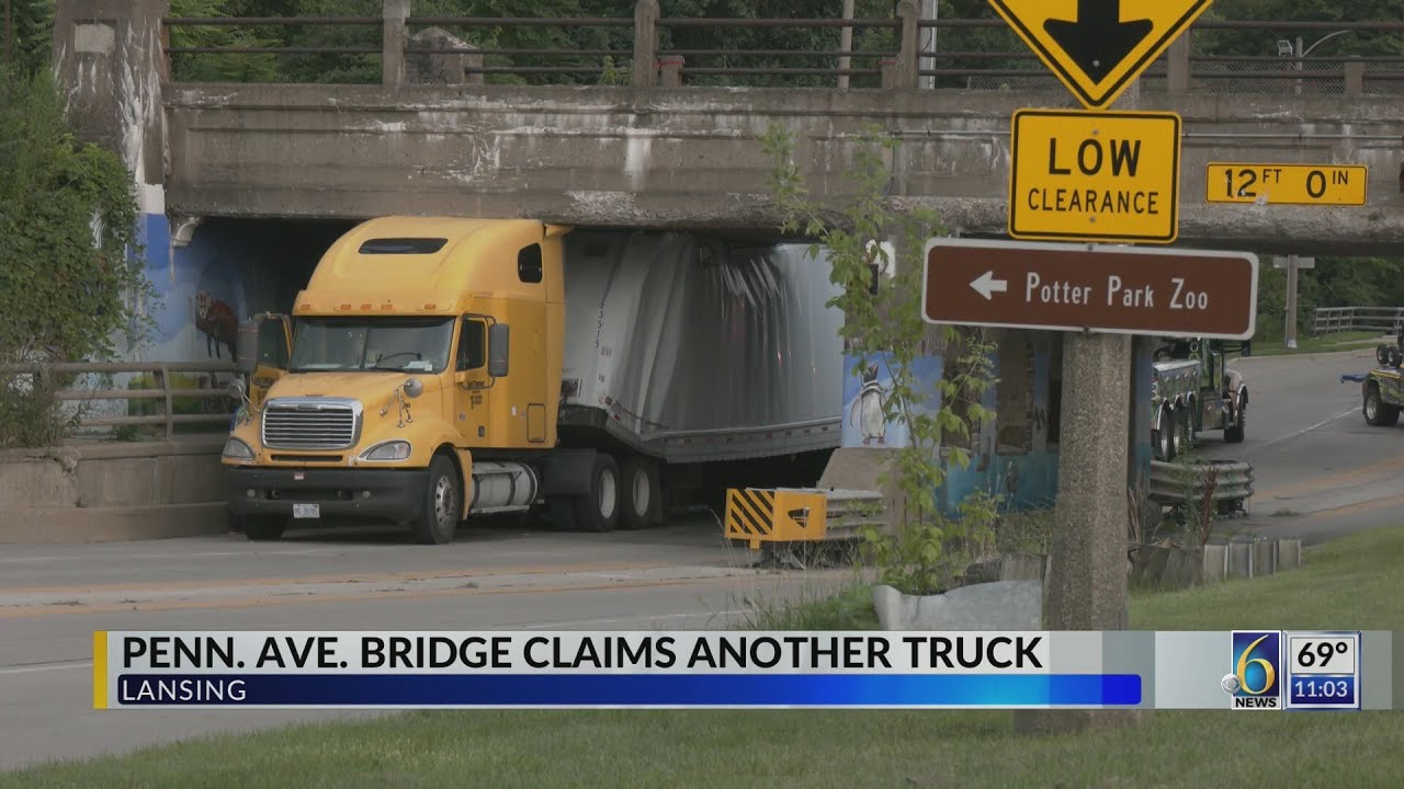 Penn Bridge claims another truck - YouTube