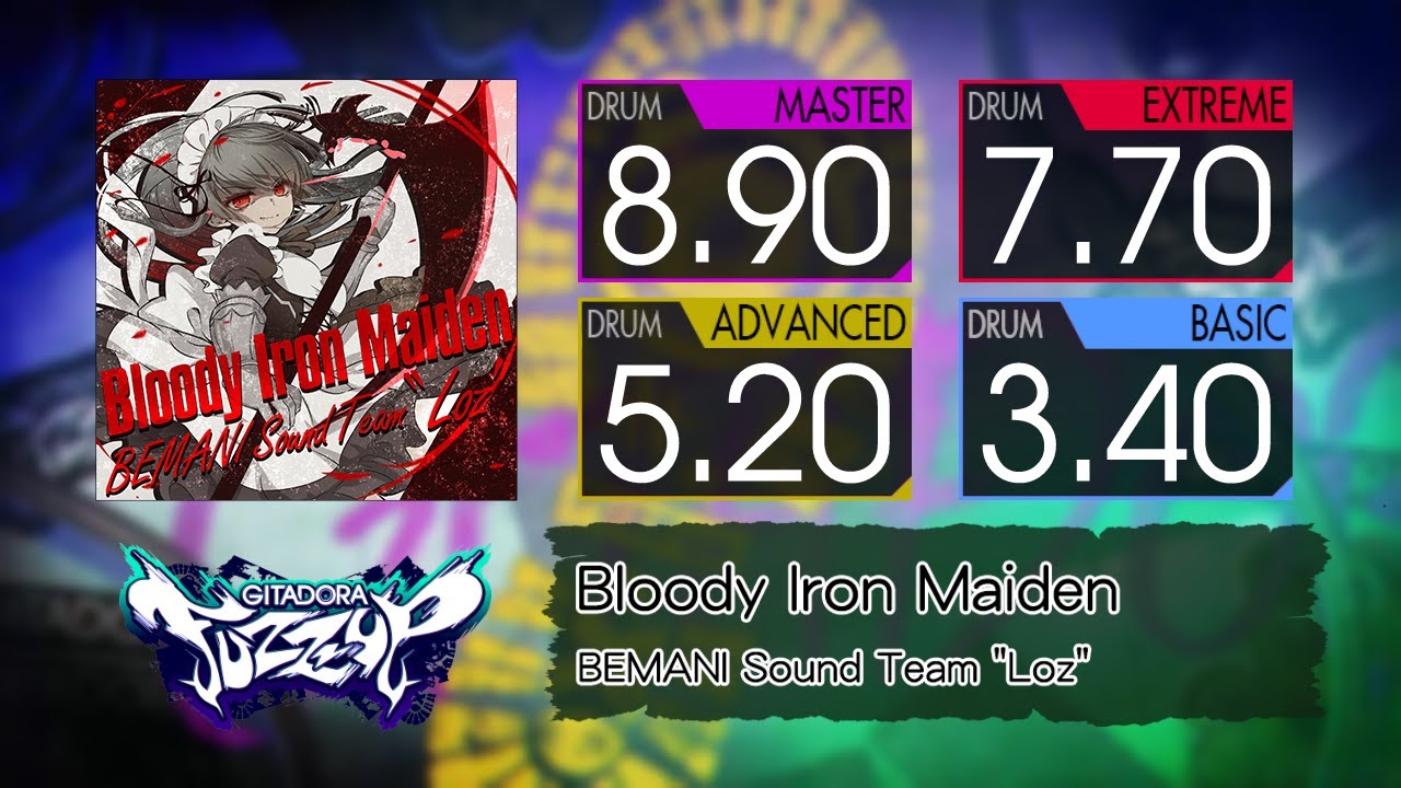 【GITADORA】 Bloody Iron Maiden (MASTER ~ BASIC) Drum - YouTube