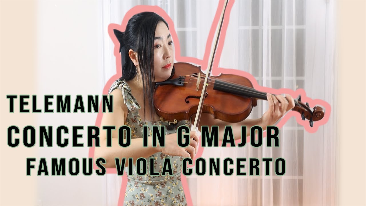 Telemann, Concerto in G Major, 2nd movement (viola & piano by Dr ...