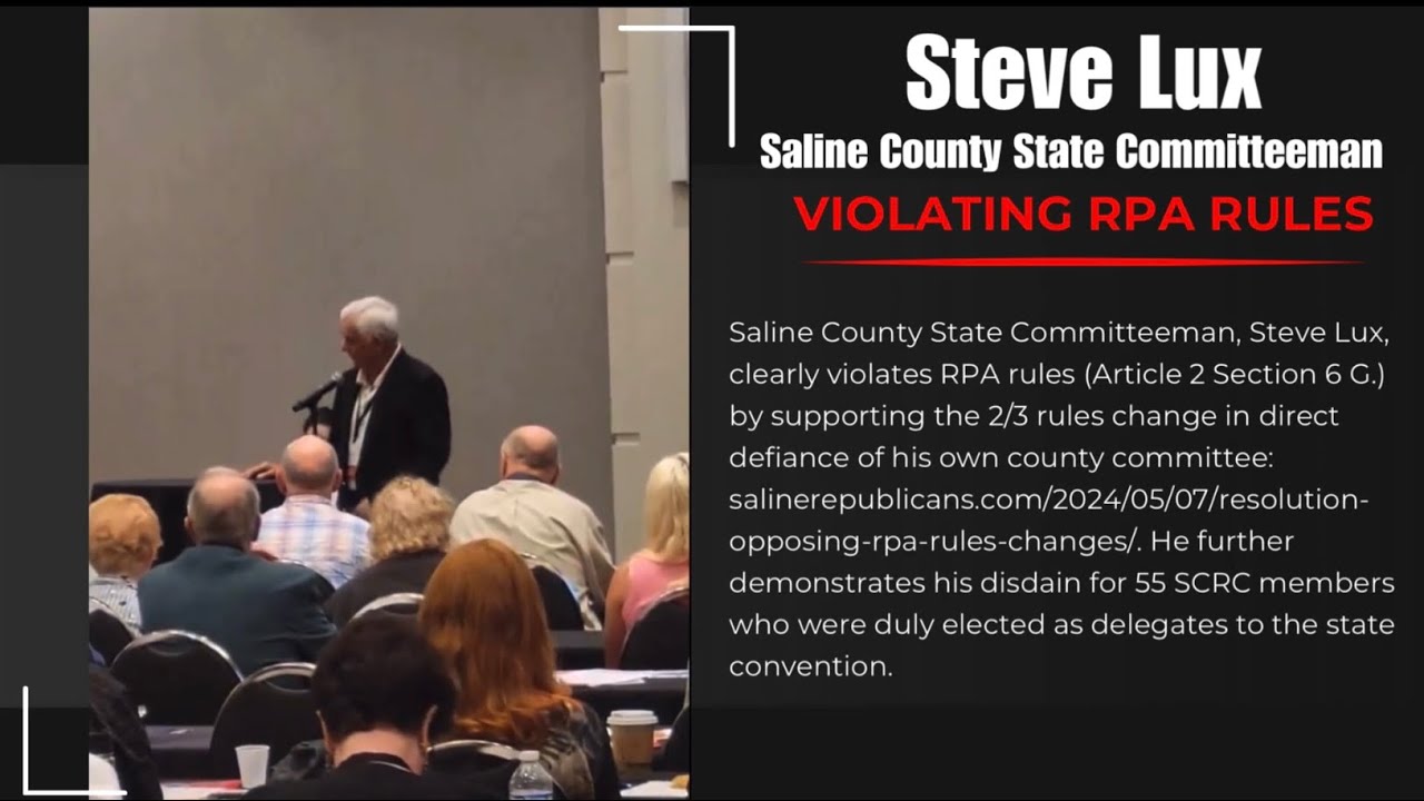 SCRC State Committeeman Steve Lux Violating RPA Rules - YouTube