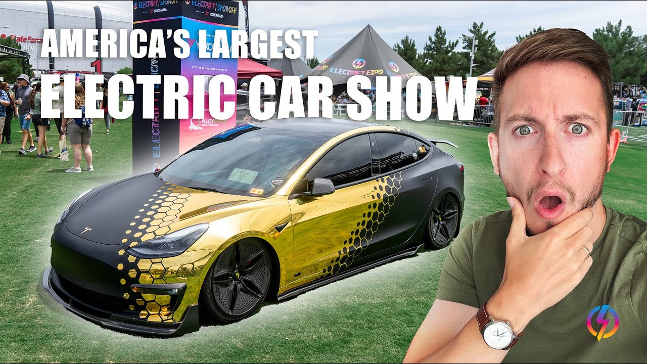 The Golden Tesla at America's LARGEST EV Show | Electrify Expo - YouTube