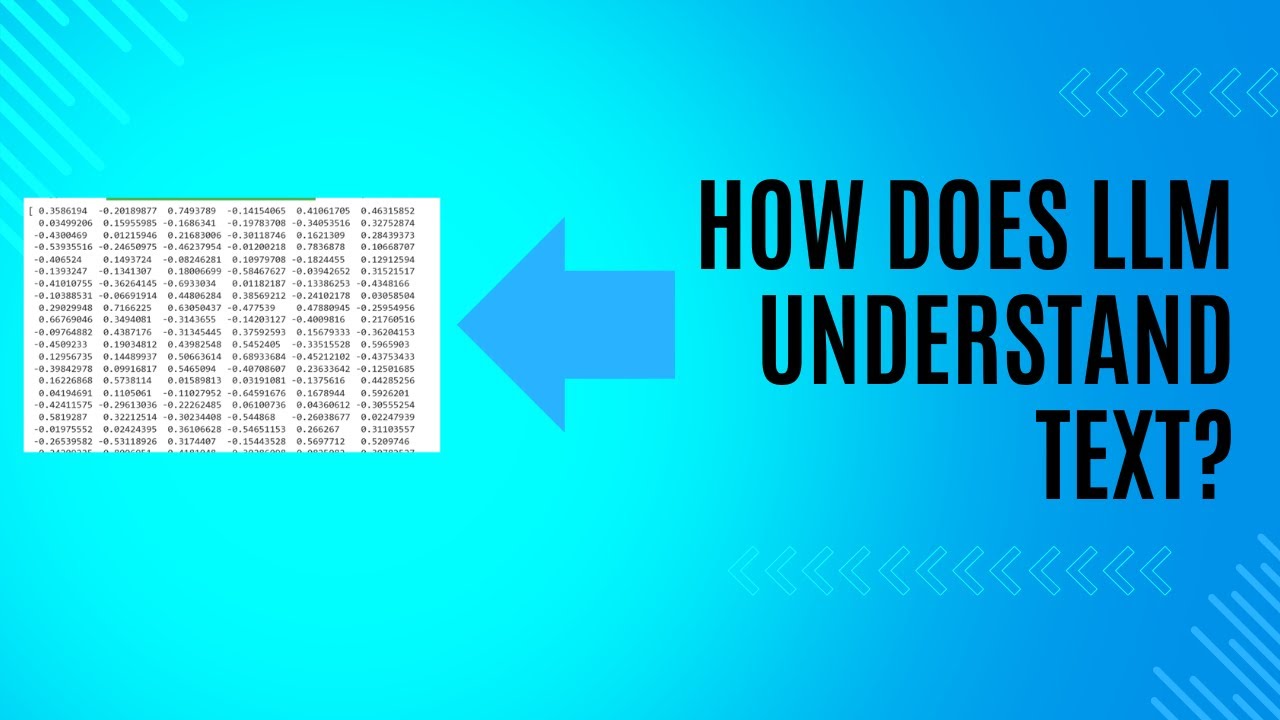 How does a llm understand text ? - YouTube