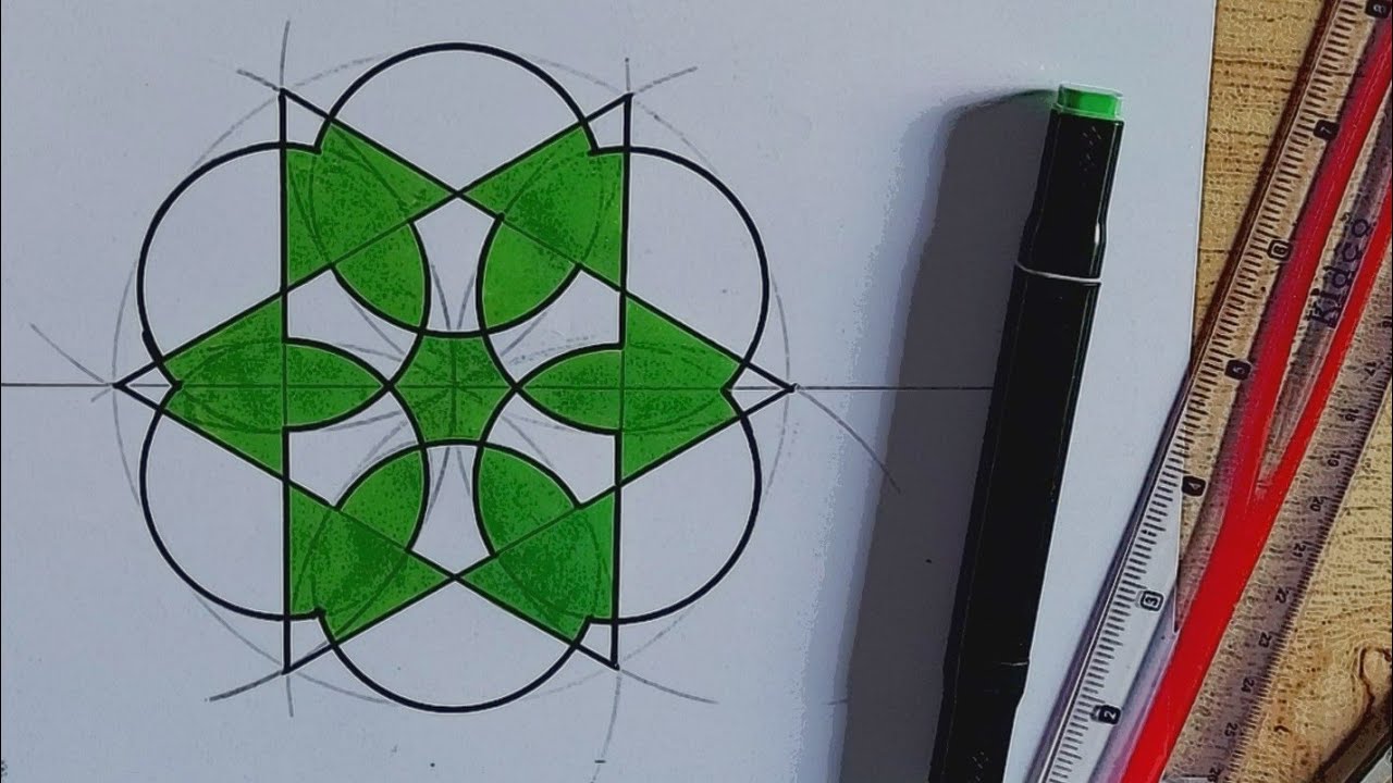 Islamic Geometric Pattern | Step by Step construction - YouTube