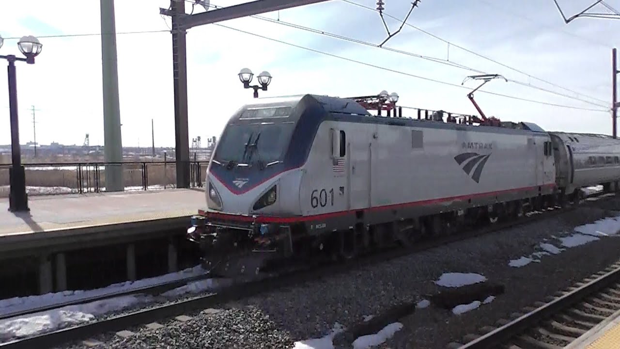 New Amtrak ACS-64 electric locomotives 601 and 600 in revenue service ...