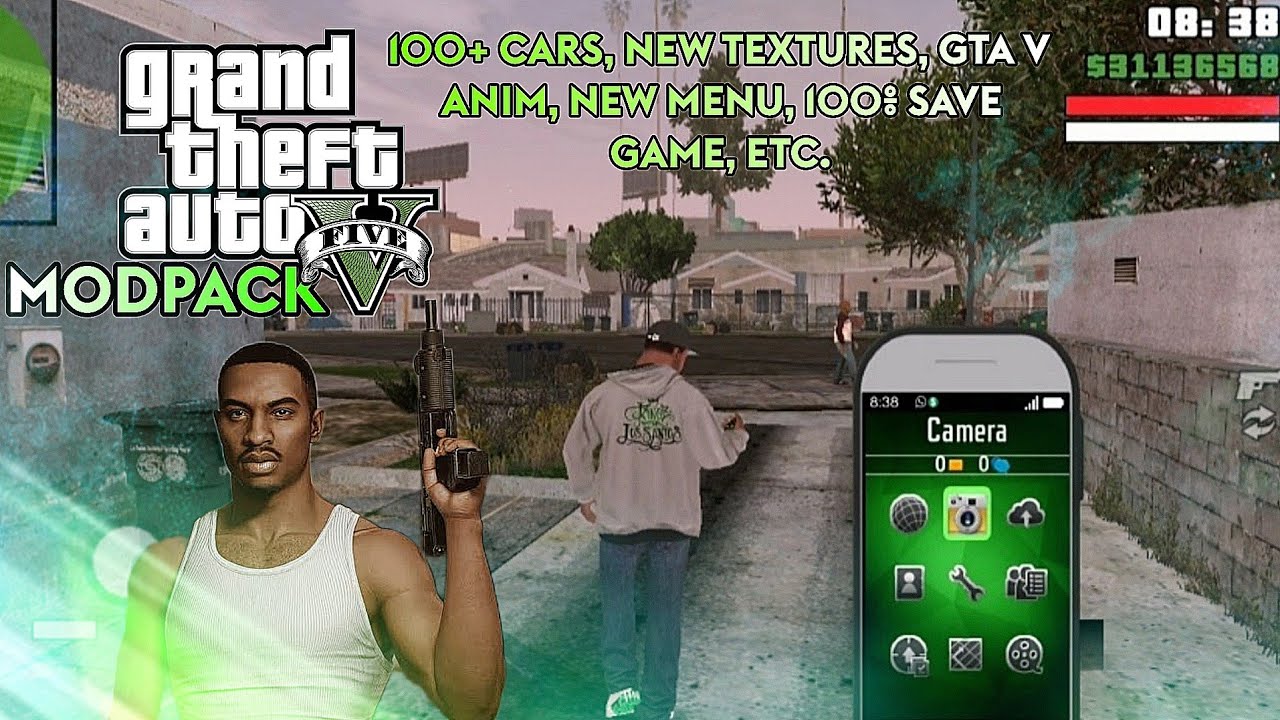 GTA V MODPACK🔥 - HD GRAPHICS, 100+ CARS, NEW TEXTURES (GTA SA ANDROID V ...