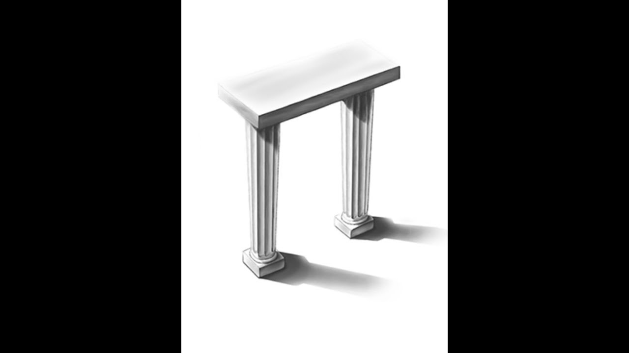 How to draw Greek Columns in 3D - YouTube