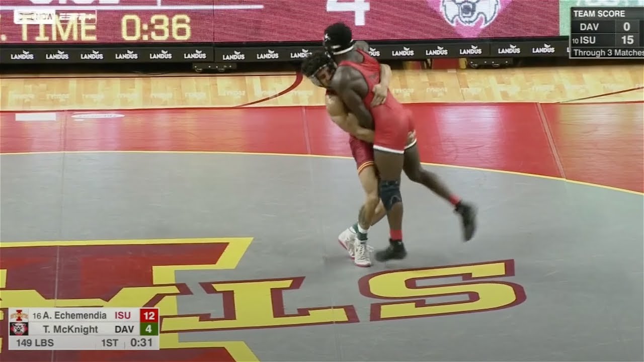 149lbs Anthony Echemendia (Iowa State) vs Tyler McKnight (Davidson ...