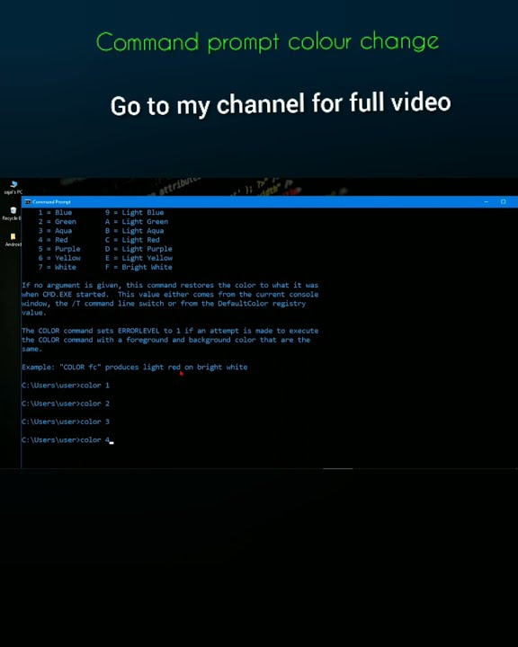 make your cmd like a hacker's cmd || cmd tips and tricks shorts | cmd color change - YouTube