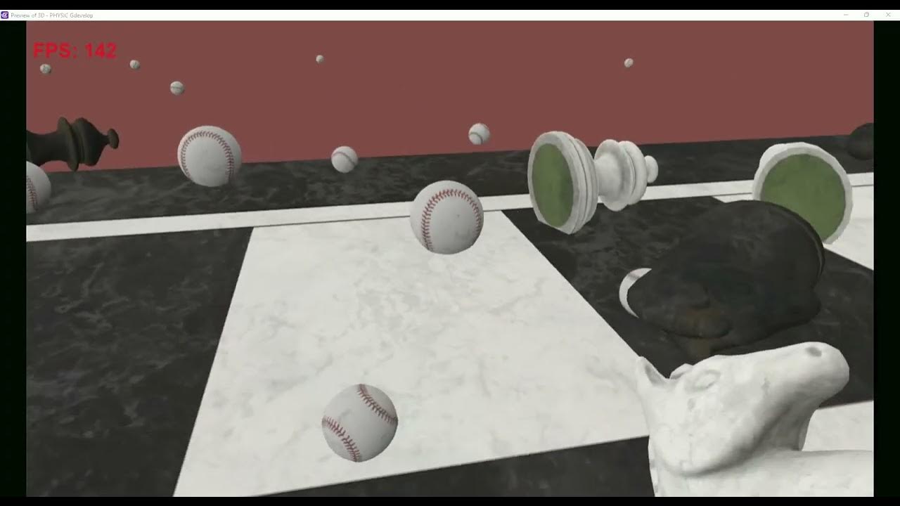 Wip - GDevelop 5 3D ( Bullet physics collision with balls ) - YouTube