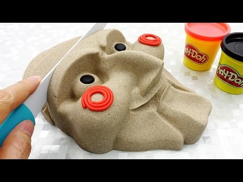DIY How To Make Play Doh Kinetic Sand Jigsaw Cake Learn Colors ...