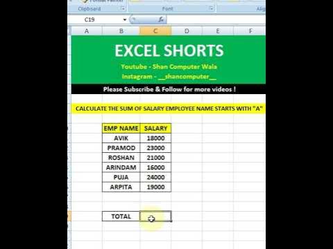 Excel For Freshers #excel #exceltips - YouTube