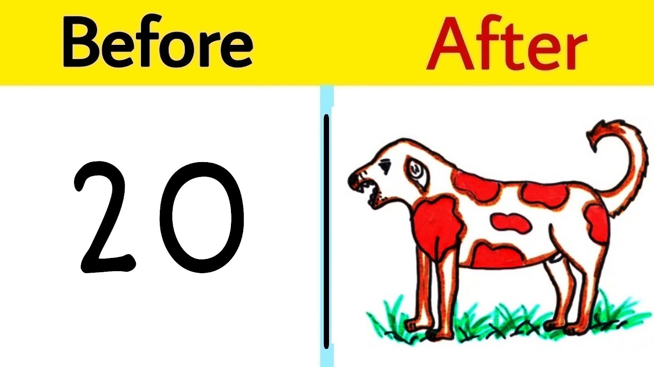 Dog ka chitra kaise banaen | kutte ka chitra banane ka asan tarika ...