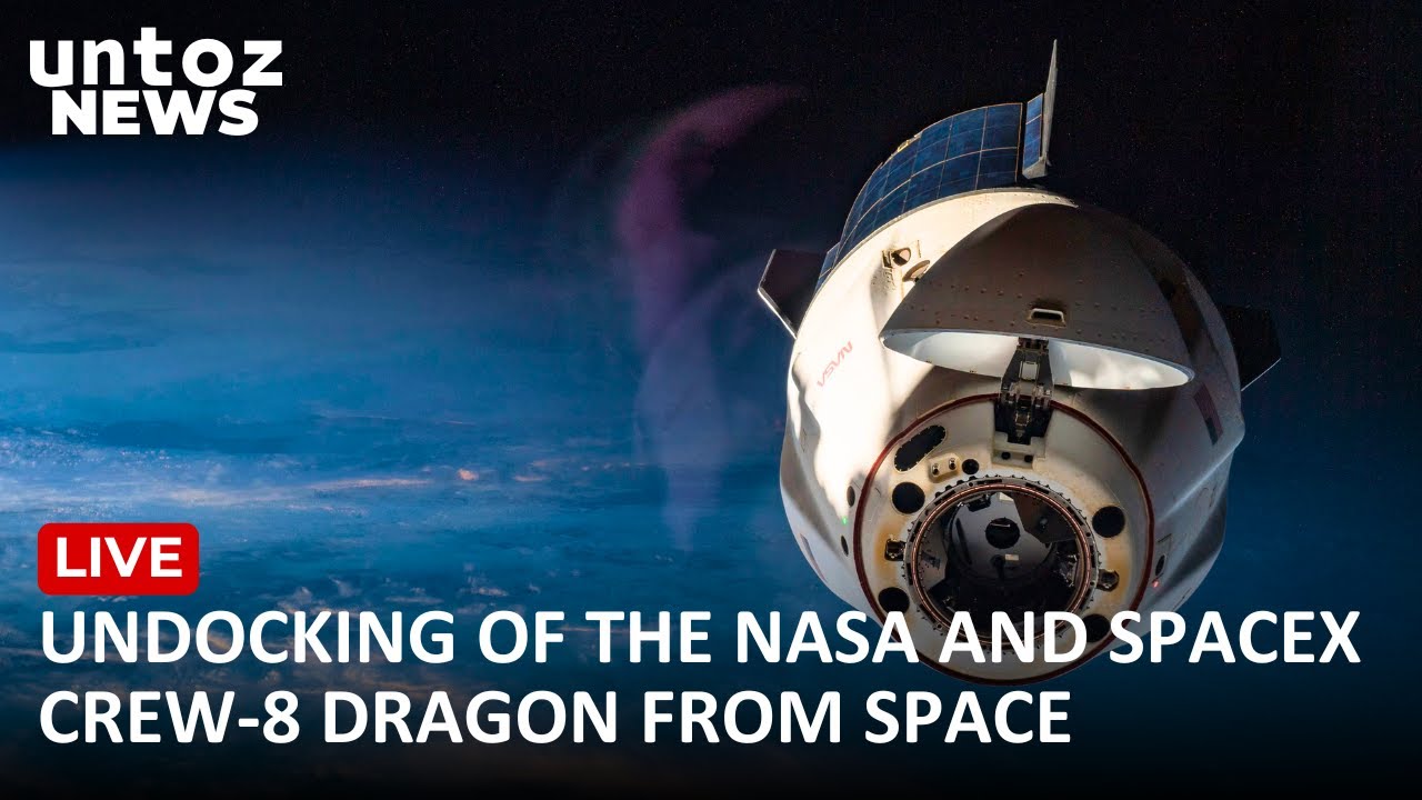 LIVE: Undocking of the NASA and SpaceX Crew-8 Dragon from space - YouTube