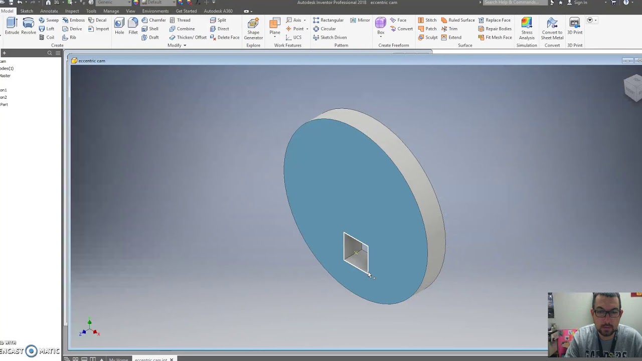 Adding a centerpoint to a part in Inventor - YouTube