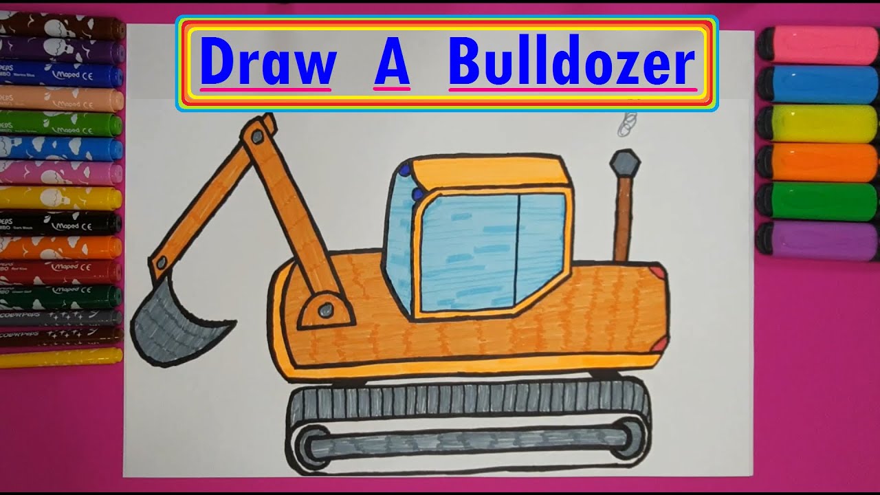 How To Draw Bulldozer - Draw Bulldozer - Easy - YouTube