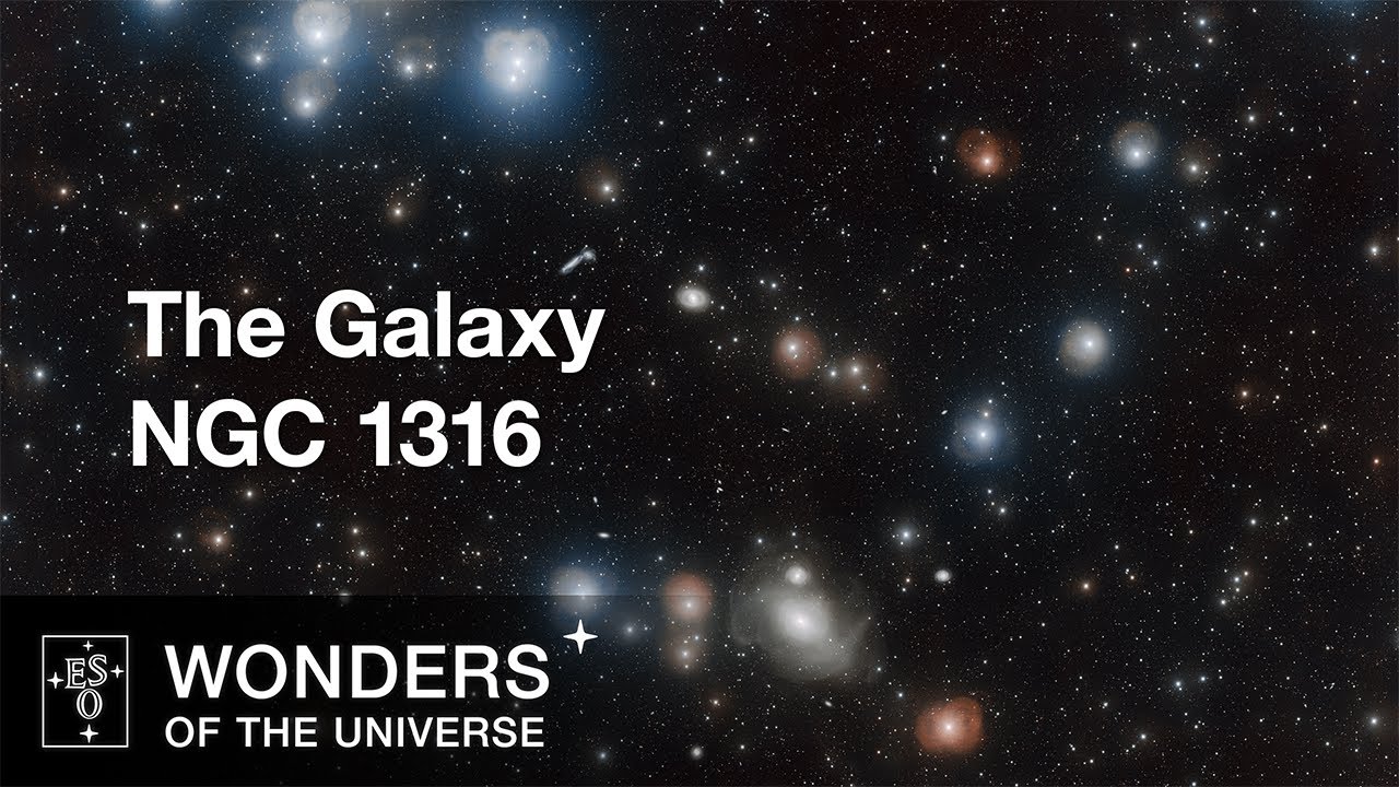 Panning across the galaxy NGC 1316 - YouTube