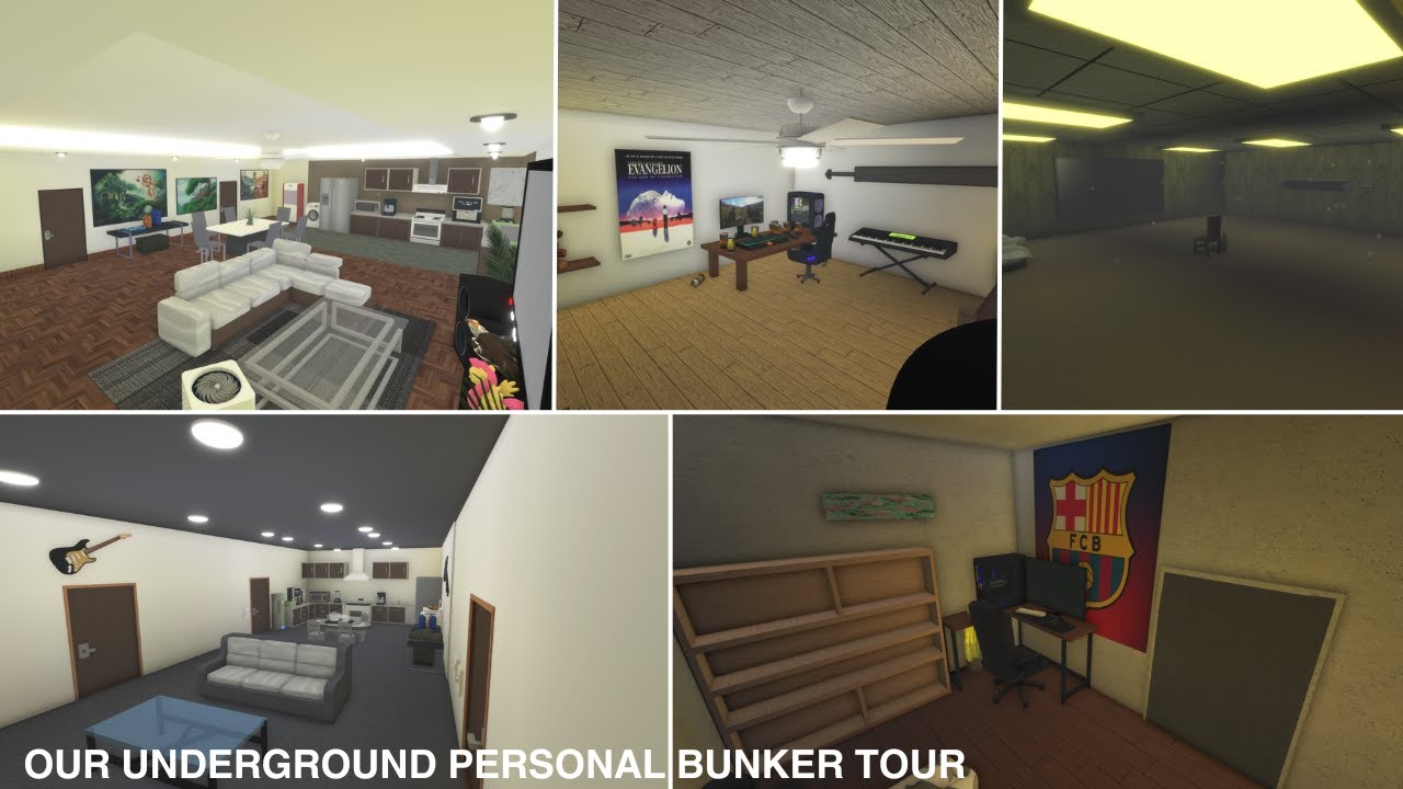 Our Roblox Personal Underground Bunker Rooms Tour - YouTube