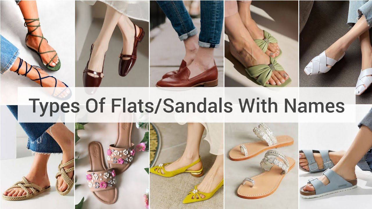 Types Of Flats/Sandals With Names | Fashion Lookbook - YouTube