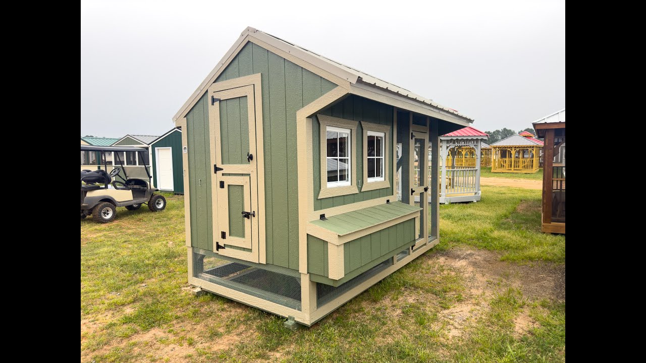 6x12x7 Cottage Style Chicken Coop & Run CSCR 7805 0612 210224 - YouTube