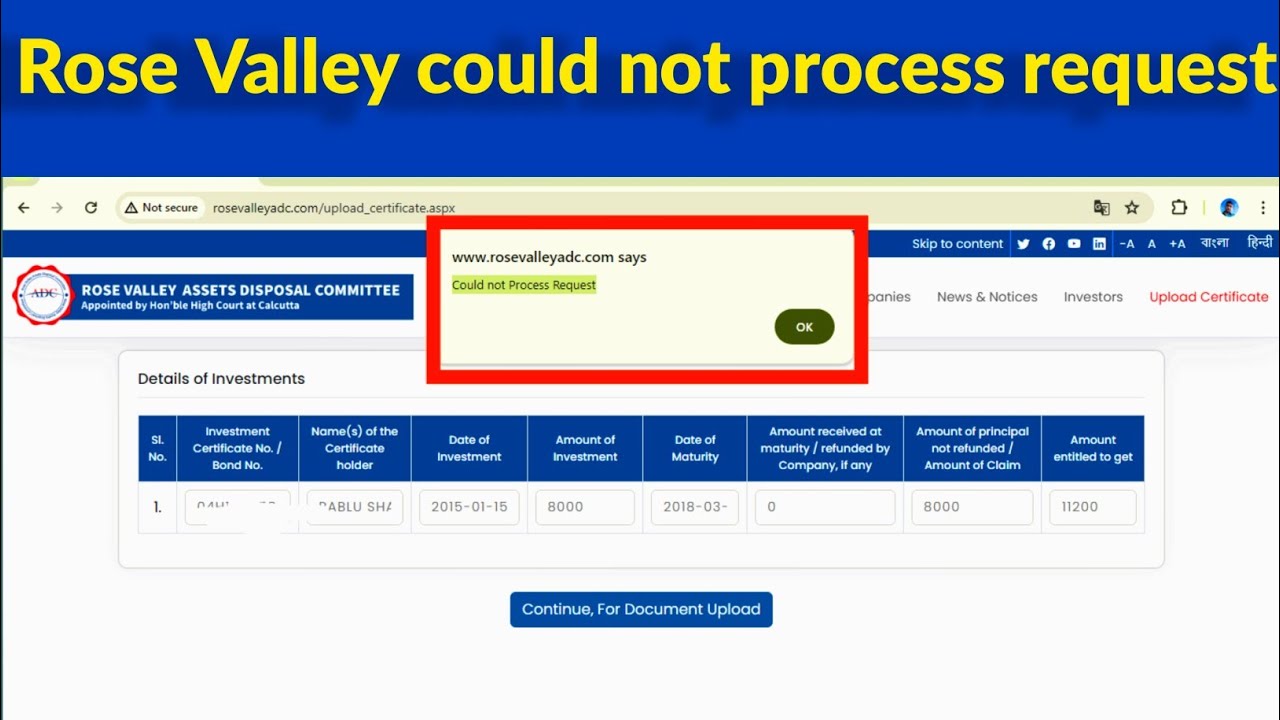 rose valley could not process request|rose valley refund online process ...