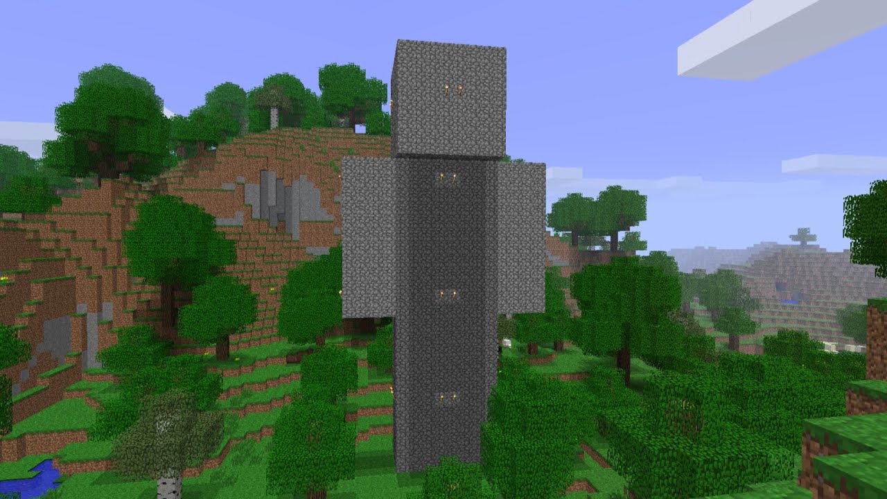 Minecraft Beta - Cobblestone Statue . - YouTube