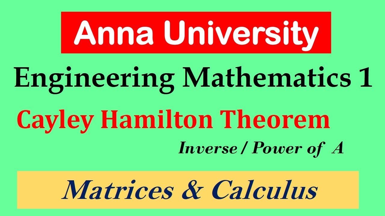 Cayley Hamilton theorem verification Engineering Mathematics 1 Anna ...