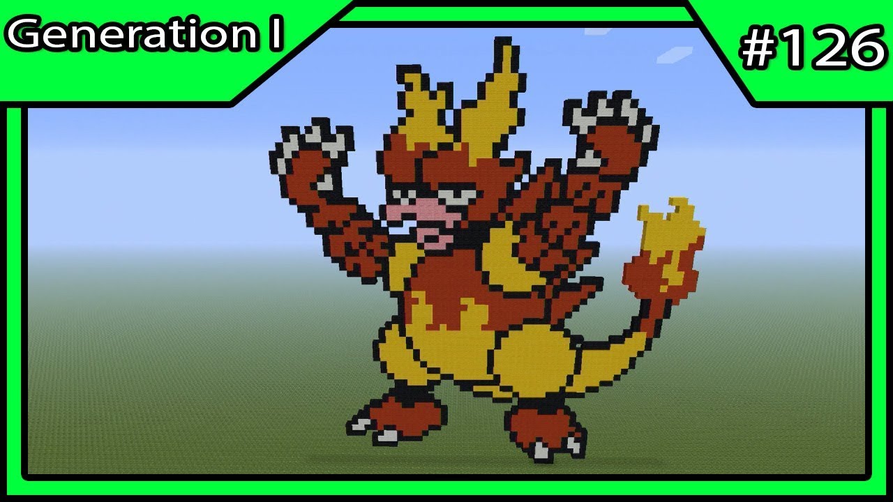 Minecraft Tutorial: Pokemon Pixel Art Magmar - YouTube
