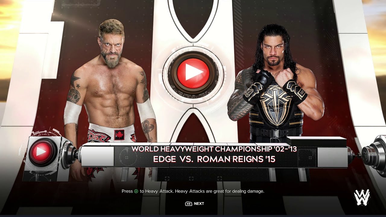 WWE 2K24 FULL MATCH — Edge vs. Roman Reigns — World Title Match!" - YouTube
