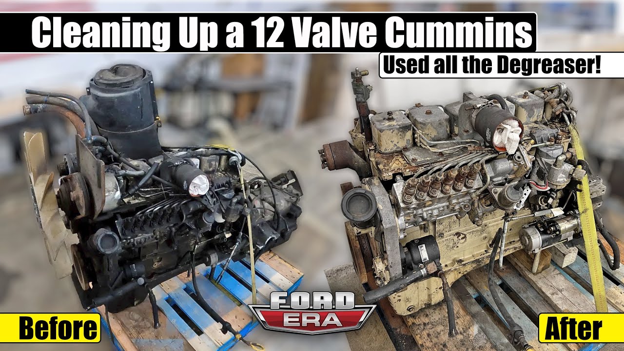 Cleaning up a 12 Valve Cummins | Used all the Degreaser | Ford Era ...
