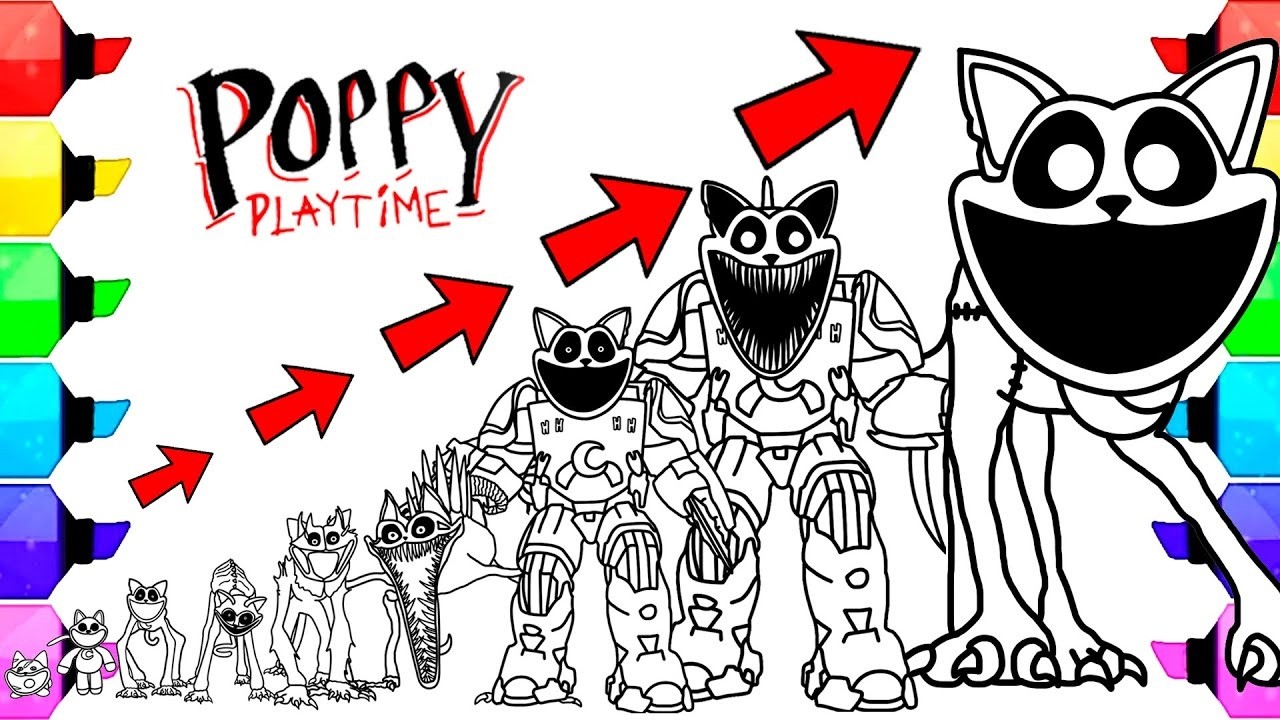FULL EVOLUTION of CATNAP BOSS GODZILLA MONSTER / Coloring All Catnap ...