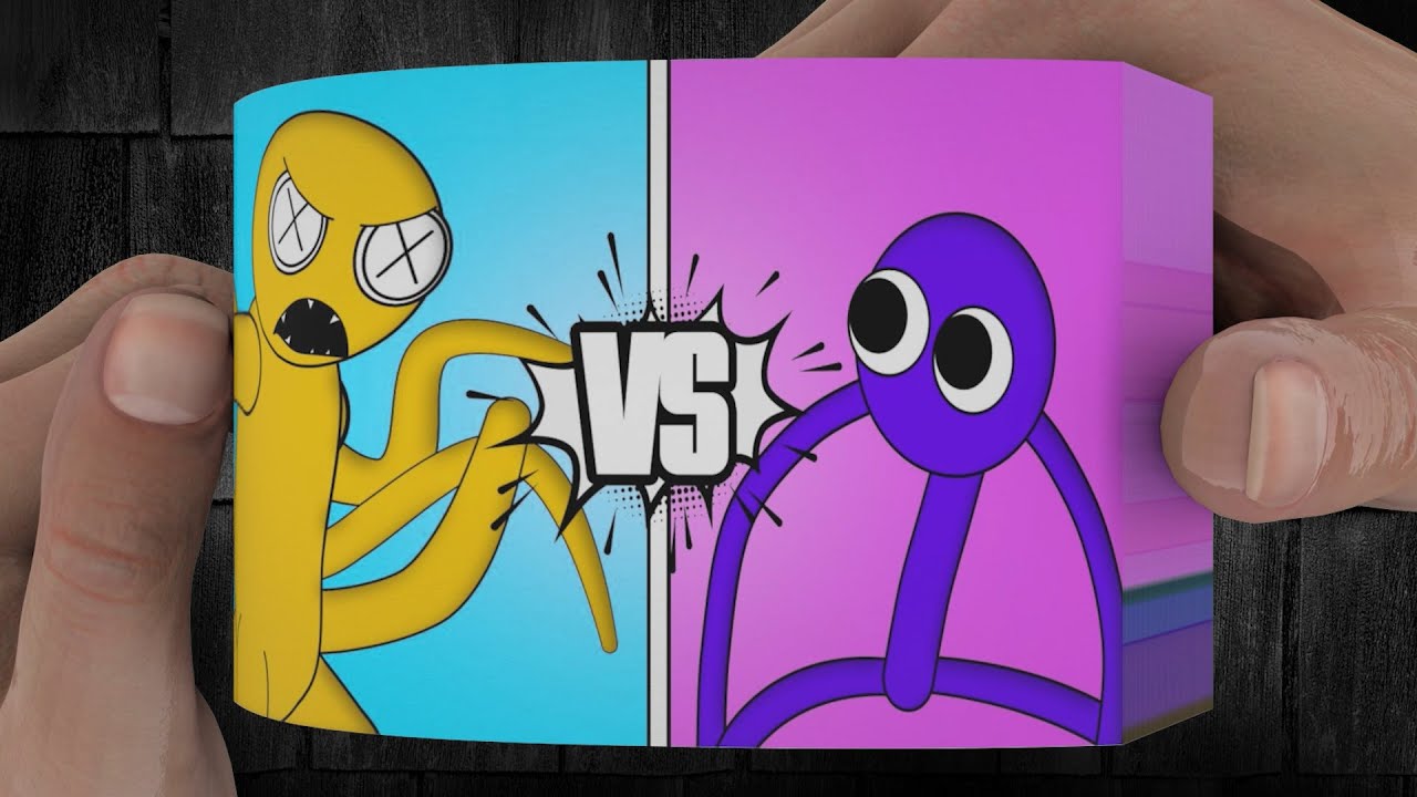 Rainbow Friends YELLOW MONSTER vs Rainbow Friends Purple Flipbook - YouTube