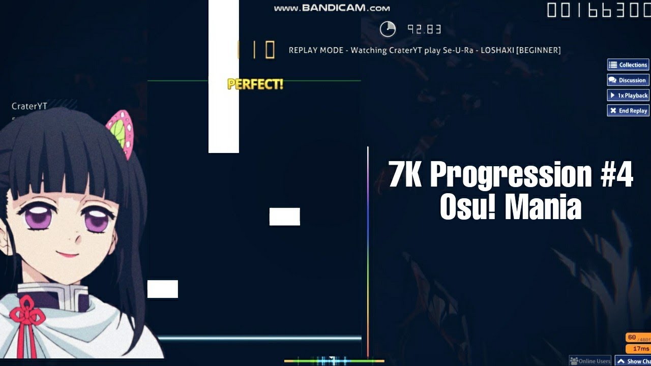 My 7k Osu! Mania Progression #4 | Se-U-Ra - LOSHAXI (Beginner 7k) - YouTube