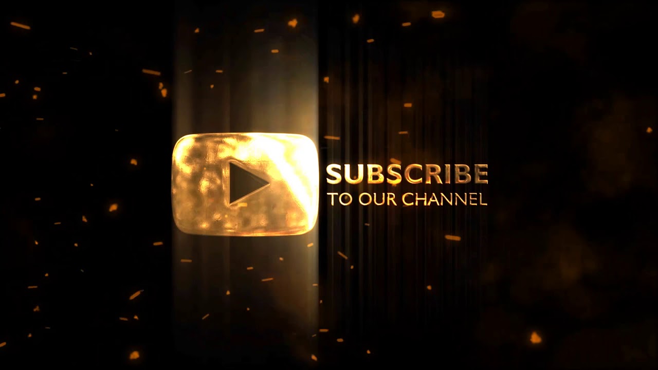 Golden particles subscribe button youtube green screen - YouTube