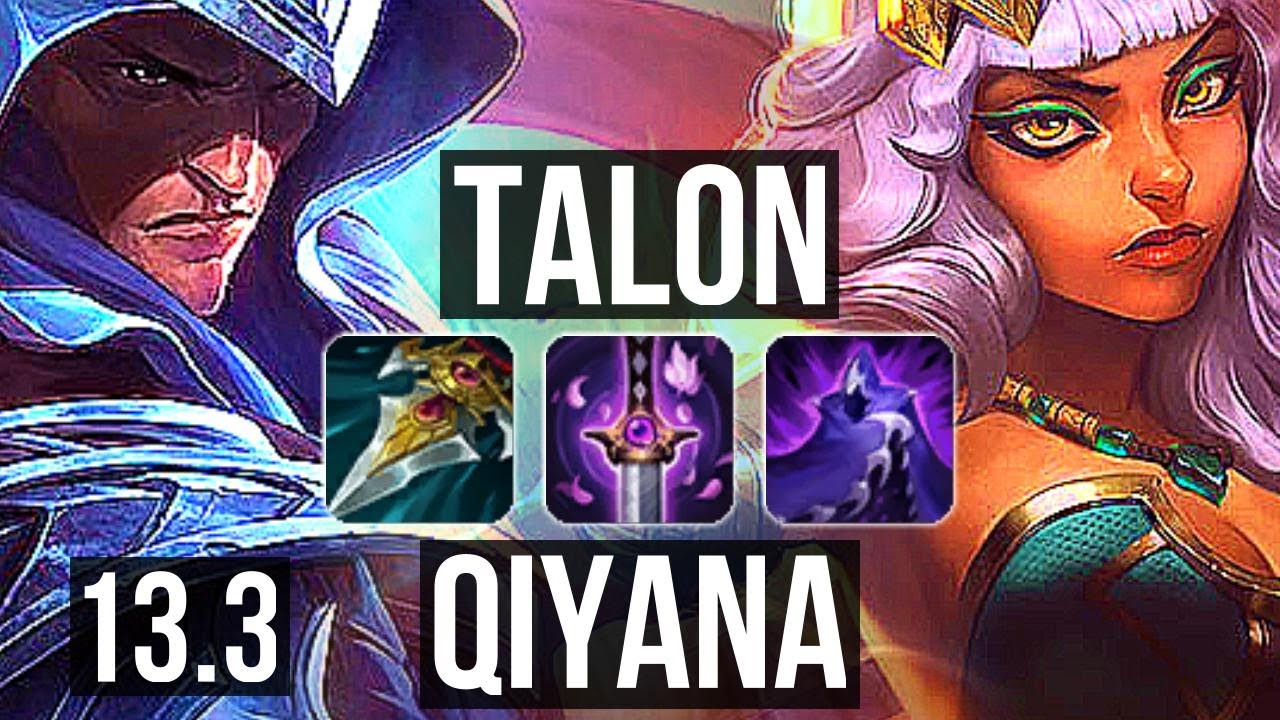 TALON vs QIYANA (MID) | Rank 1 Talon, Rank 7, 12/2/7, 400+ games | EUW ...