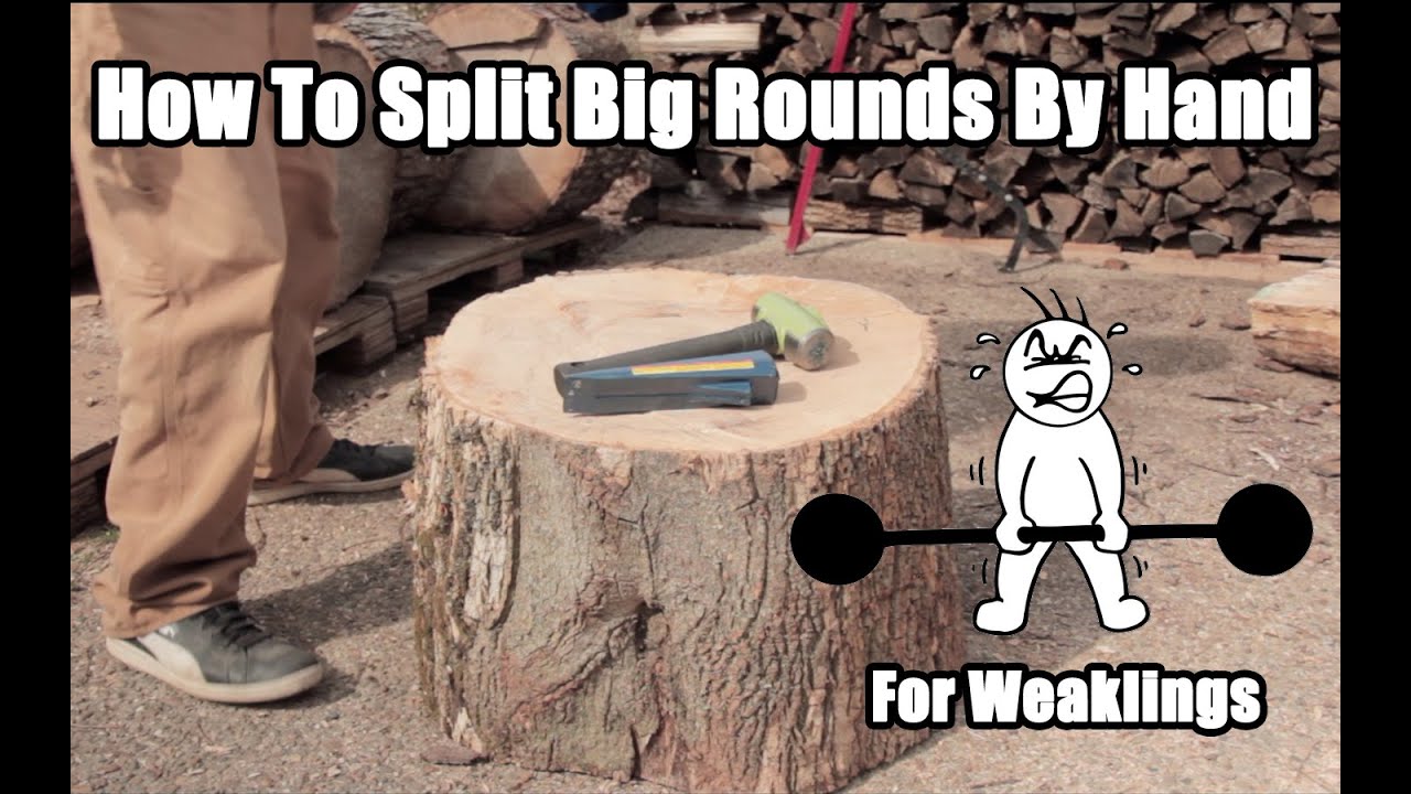 How To Split Wood For Weaklings - Splitting Large & Tough Rounds By ...