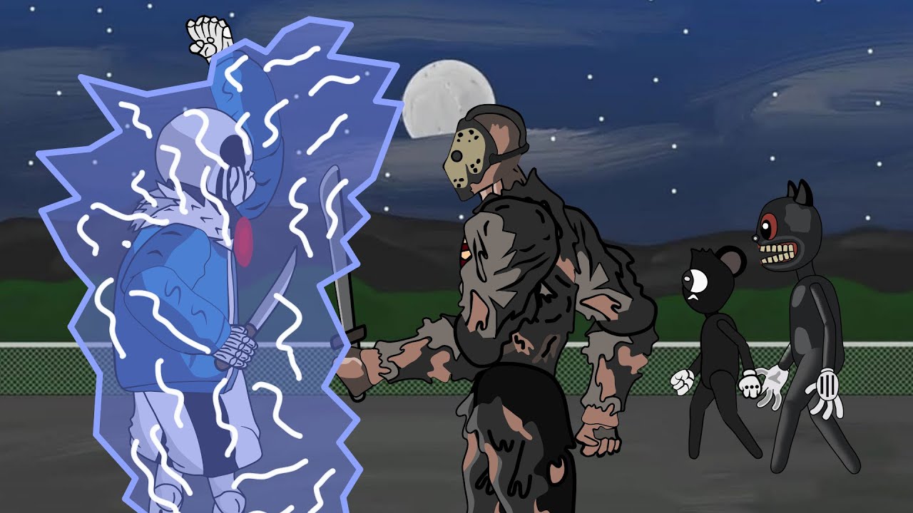 jason voorhees vs killer sans, cartoon cart and cartoon mouse - YouTube