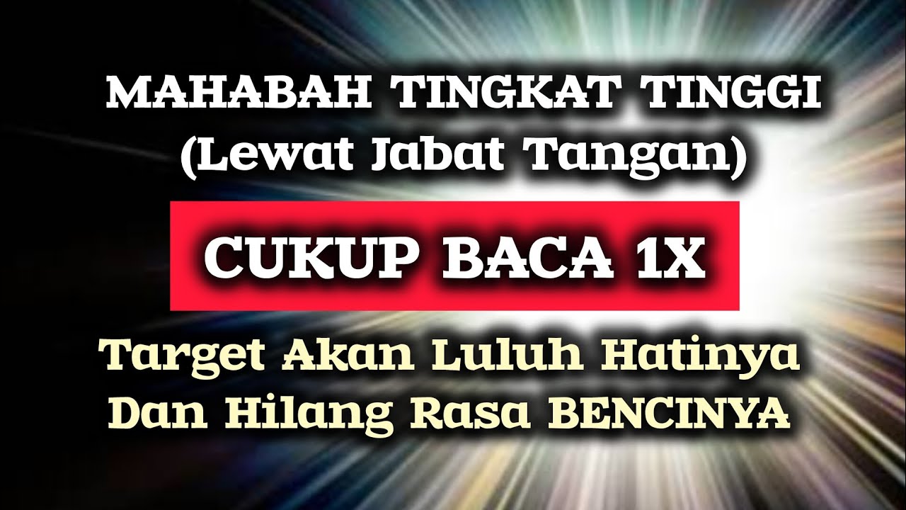 MAHABAH TINGKAT TINGGI Lewat Jbt Tngan Target Luluh Hatinya Dan Sirna ...