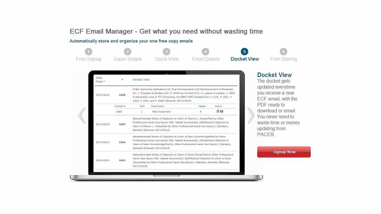 Inforuptcy Electronic Case Filing (ECF or CM/ECF) Email Manager - YouTube