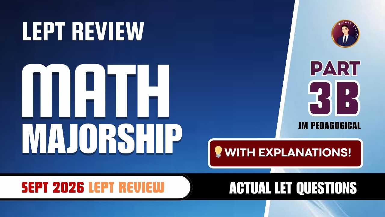 Math Major Part 3-B: Let Review 50 Items | March 2026 LET - YouTube