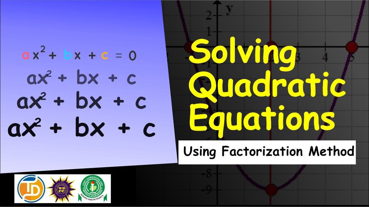 Solving Quadratic Equations Using Factorization Method Youtube