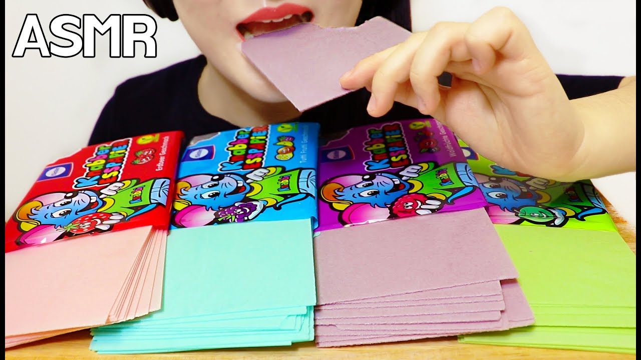 ASMR EDIBLE PAPER 먹는 색종이 리얼사운드 먹방 (CRUNCHY EATING SOUNDS) NO TALKING ...
