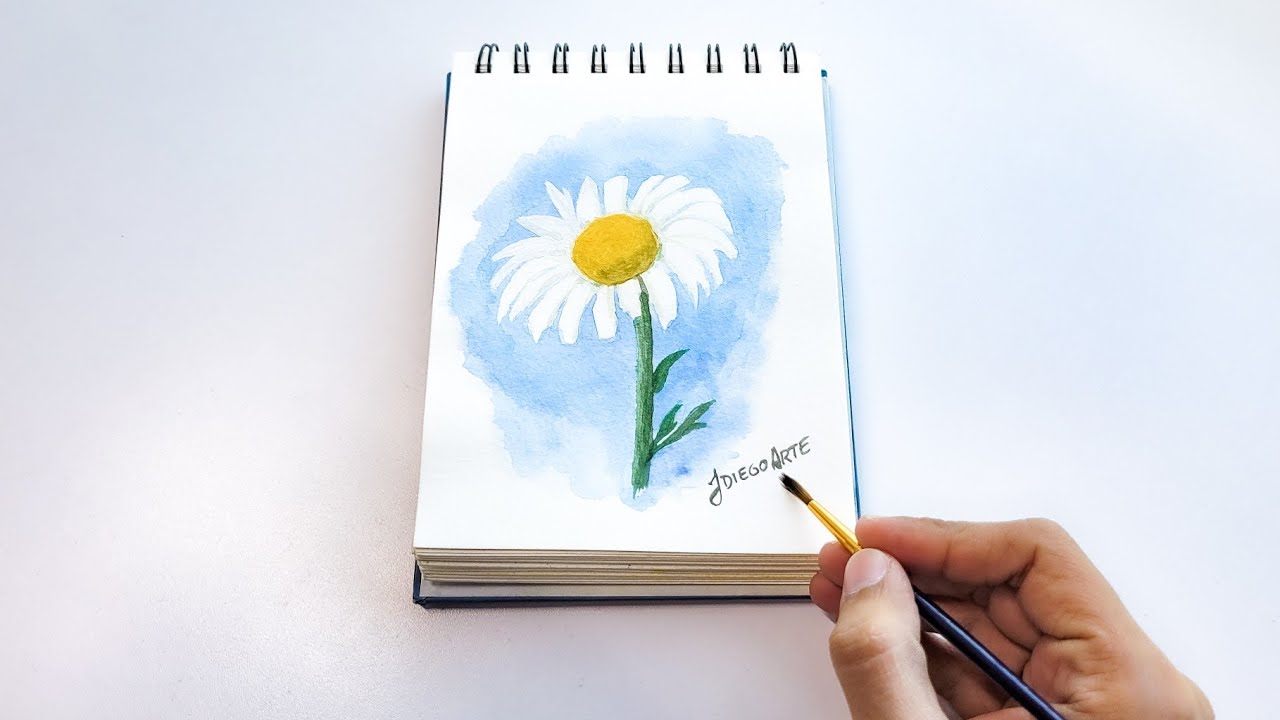 Painting a Flower with watercolor | 🍃 Como Pintar una flor con ...